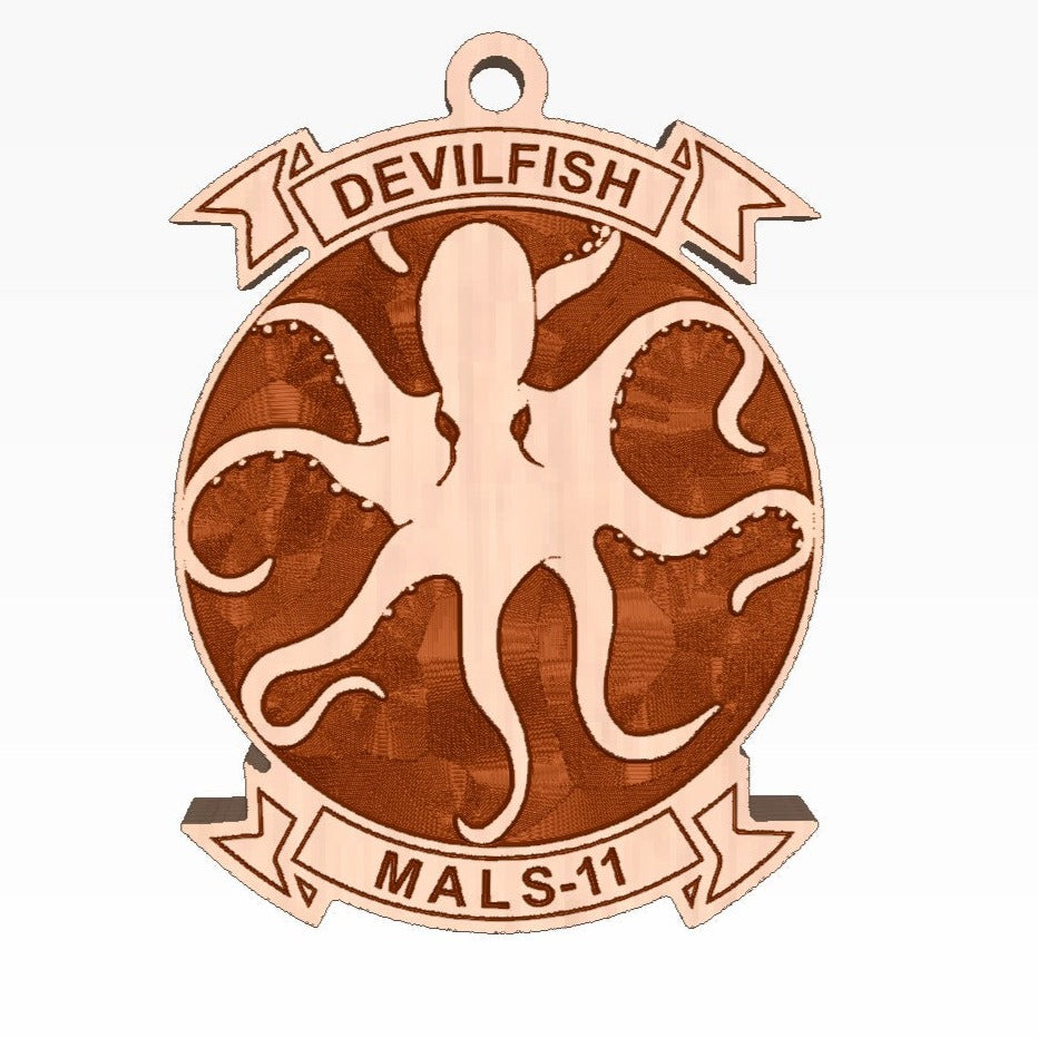 MALS-11 Logo, Wooden Ornament – E&I Customs